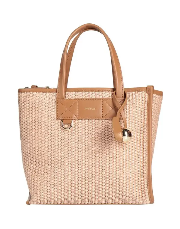 Furla Shopper Bag In Raffia And Leather