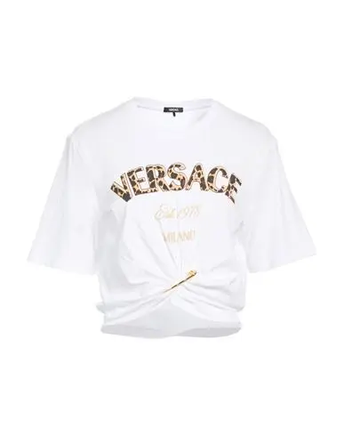 Versace Cotton T-shirt With Logo Print - White