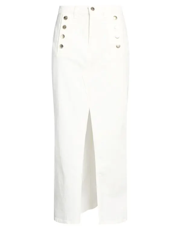 VICOLO Denim Pencil Skirt With Button Embellishments