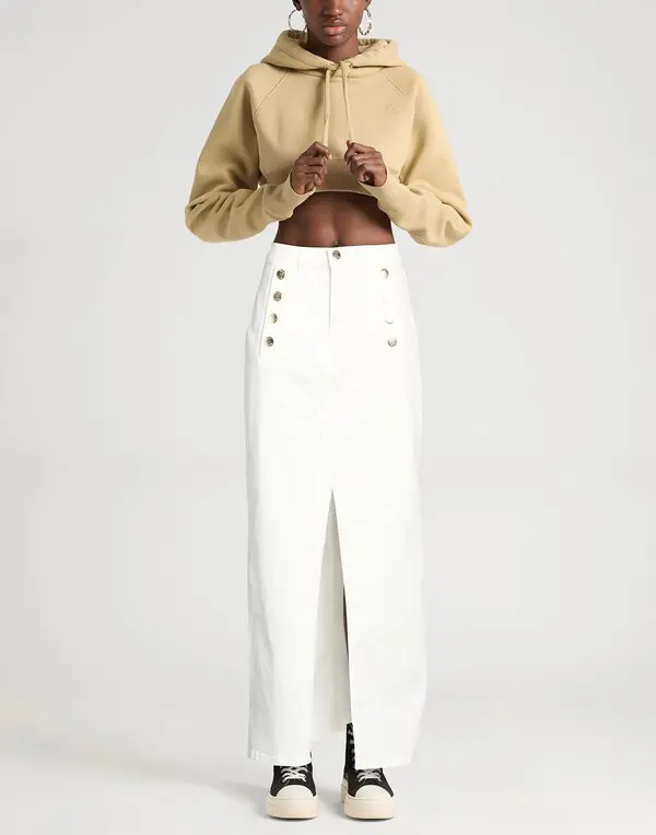 VICOLO Denim Pencil Skirt With Button Embellishments