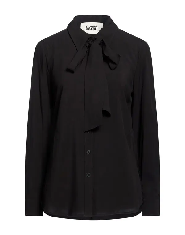 SILVIAN HEACH Viscose Shirt With Bow Detail - Black