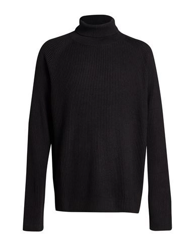 JACK & JONES Turtleneck Size Acrylic, Cotton - Black