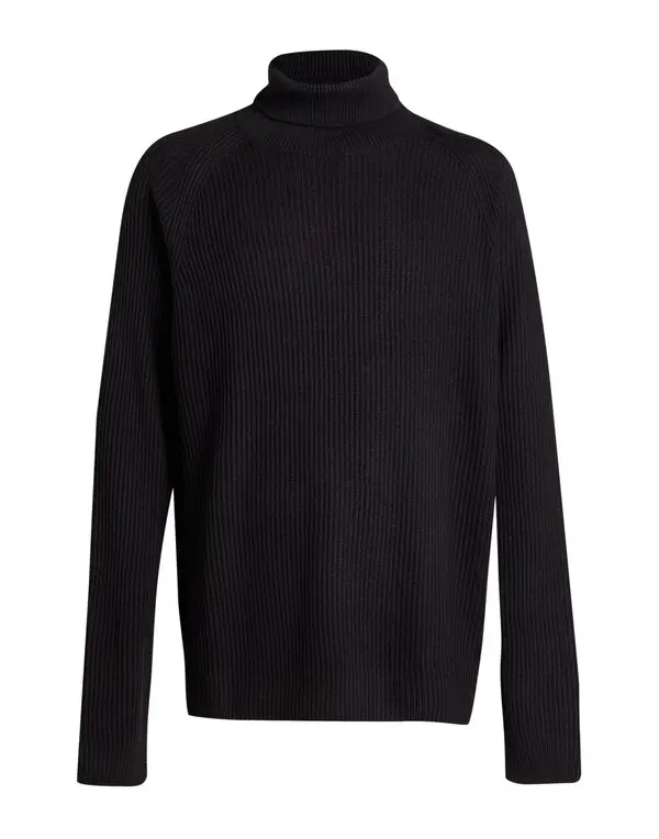 JACK & JONES Ribbed Turtleneck Sweater - Black