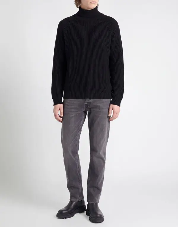 JACK & JONES Ribbed Turtleneck Sweater - Black