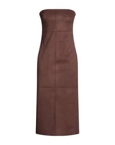 OTTOD'AME Strapless Midi Dress In Brushed Synthetic Material - Brown