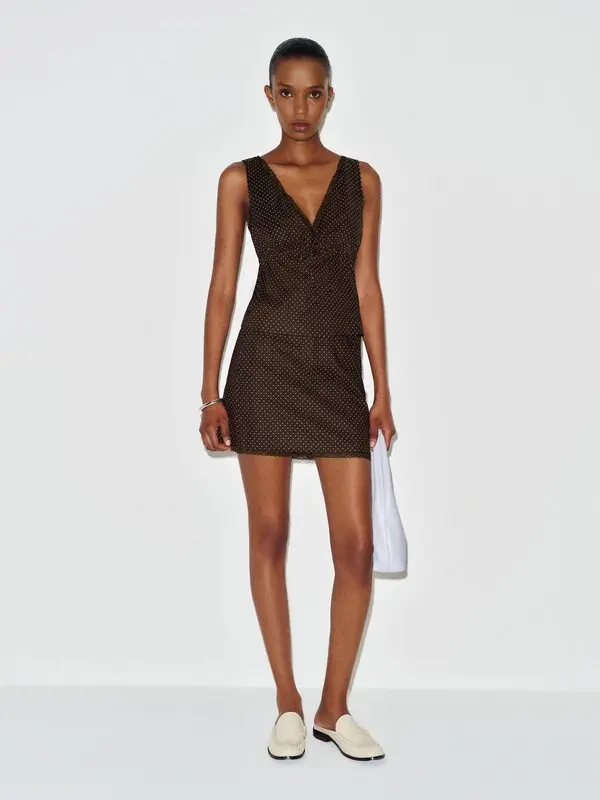 REFORMATION Bonnie Lace Two-piece Set - Brown