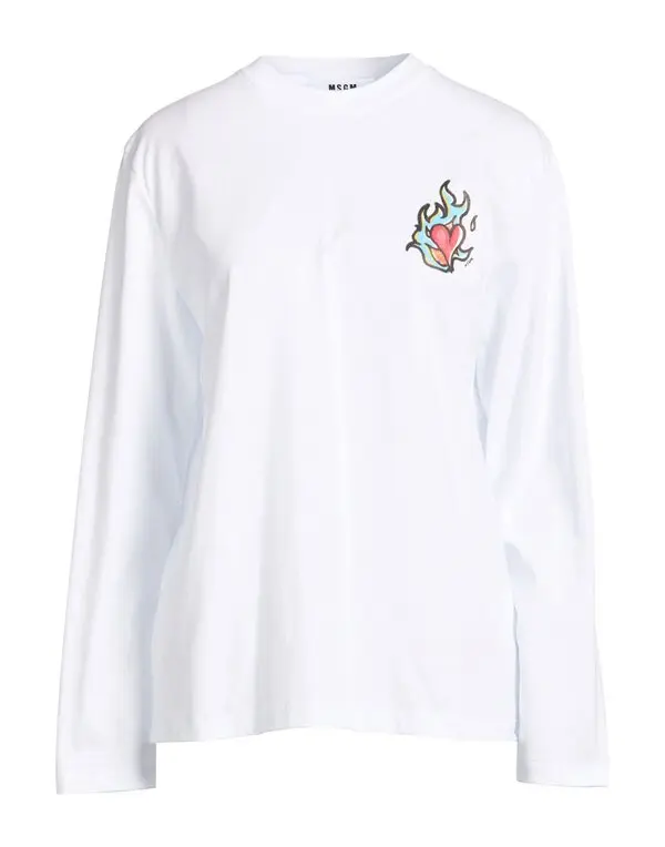 MSGM Long Sleeve T-shirt With Heart Graphic