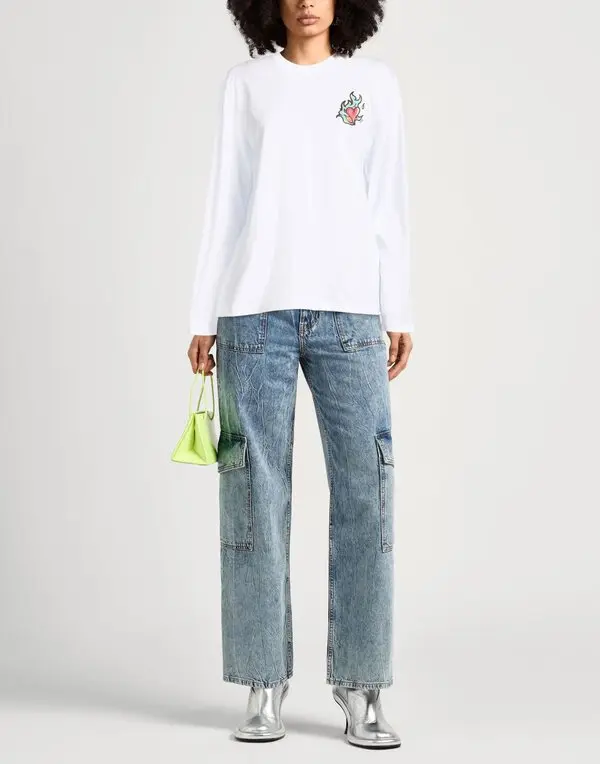 MSGM Long Sleeve T-shirt With Heart Graphic