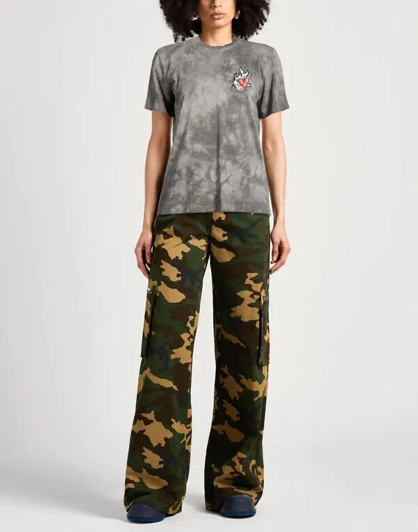 MSGM Cotton T-shirt With Tie-dye Effect And Embellishment