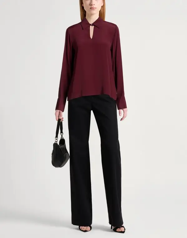 OTTOD'AME Acetate And Silk Long Sleeve Shirt - Burgundy