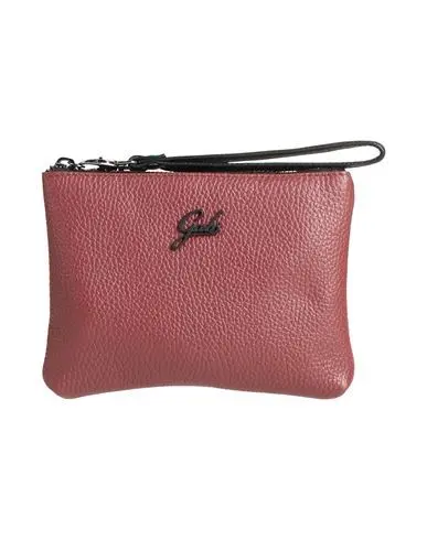 GABS Calfskin Clutch With Wristlet - Brick