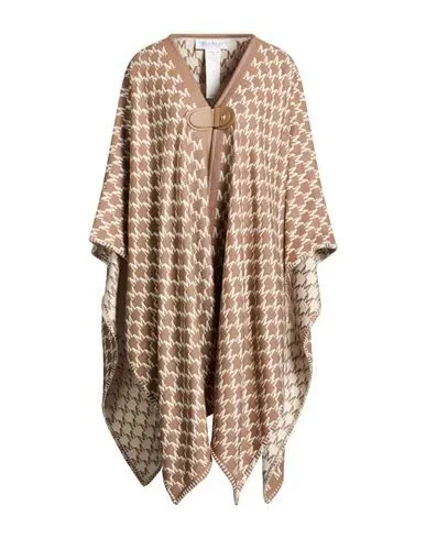 Max Mara Jacquard-knit Wool & Cotton Cape - Camel