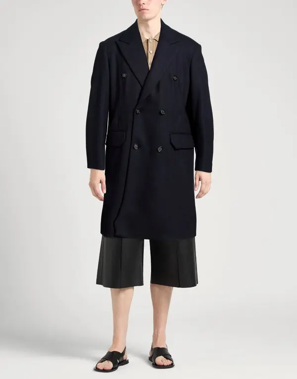 PAOLO PECORA Double-breasted Wool Blend Coat