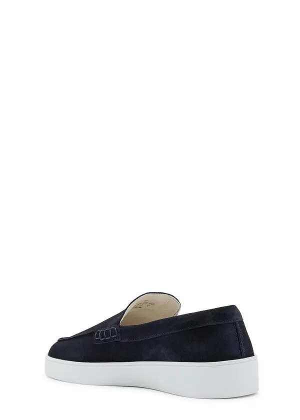 JUDE LLOW Suede Loafers With Textured Rubber Midsole - Navy