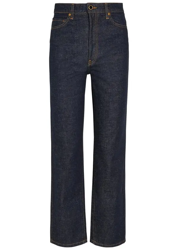 Khaite Abigail Slim Straight-leg Jeans In Benson Wash