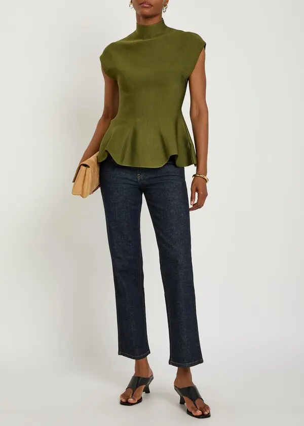 Khaite Abigail Slim Straight-leg Jeans In Benson Wash