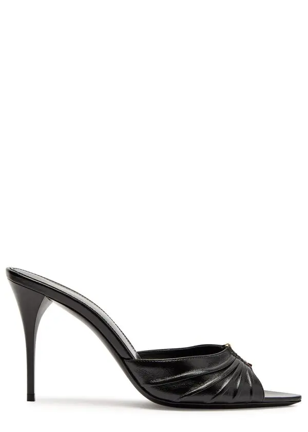 Saint Laurent Babylone 90 Pleated Leather Mules