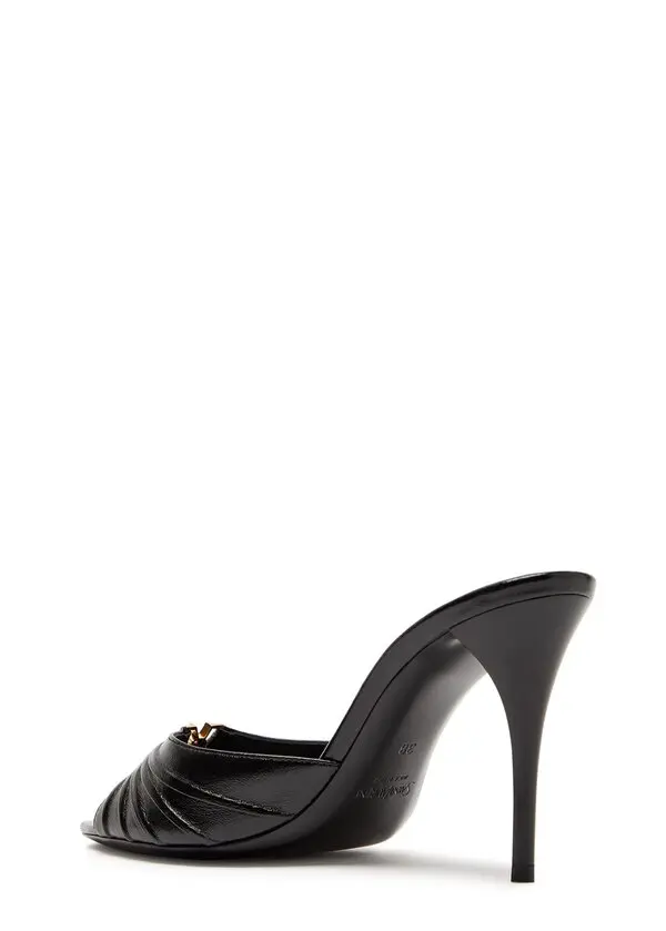 Saint Laurent Babylone 90 Pleated Leather Mules