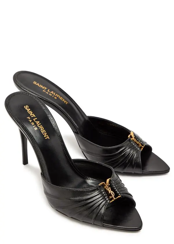 Saint Laurent Babylone 90 Pleated Leather Mules