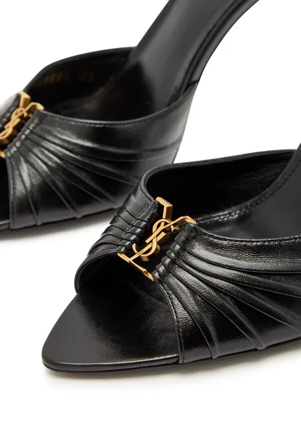 Saint Laurent Babylone 90 Pleated Leather Mules