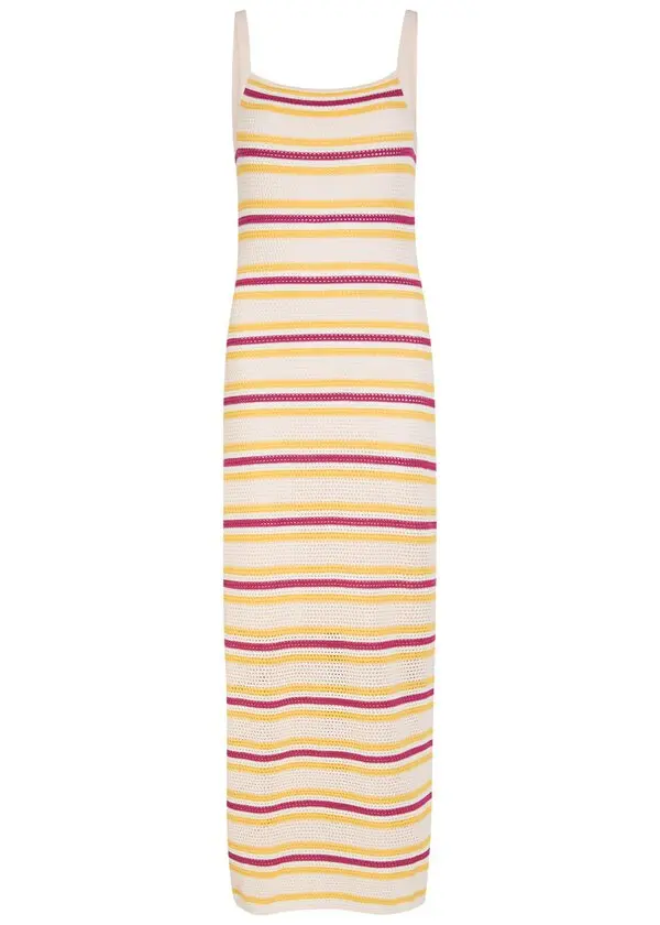 Simkhai Connelly Striped Open-knit Midi Dress - Multicoloured