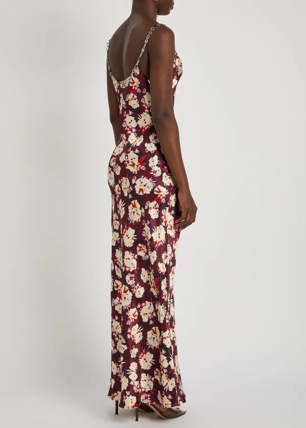 Rabanne Floral Print Silk Maxi Dress - Multicoloured