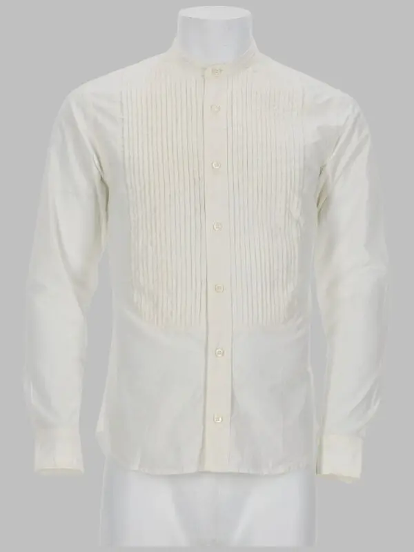Zegna Pleated Band Collar Shirt - Multicolour
