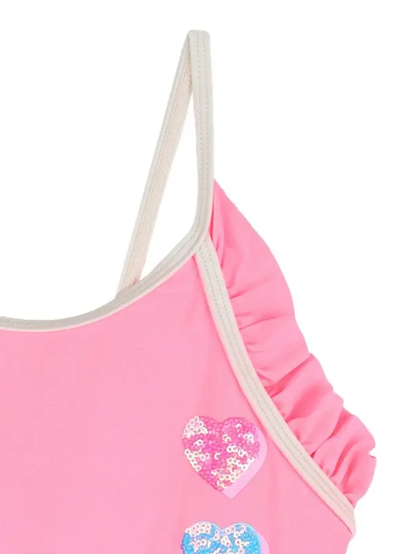 BILLIEBLUSH One Piece Swimsuit With Ruffle Trim And Sequined Accents