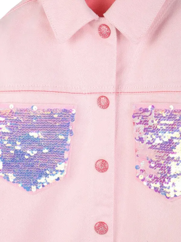 BILLIEBLUSH Embellished Sequin Pocket Denim Jacket