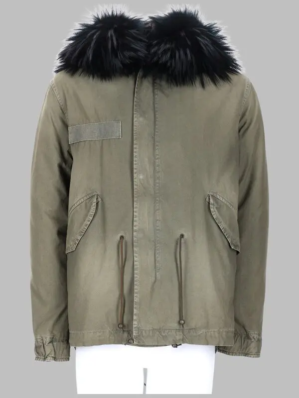 Mr & Mrs Italy Graphic Print Parka With Fur Hood