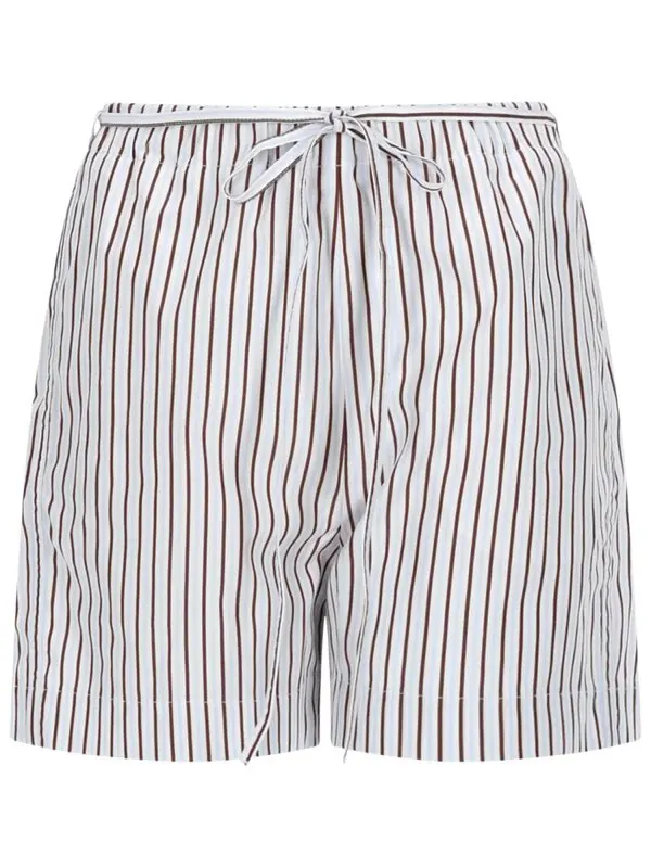 Loulou De Saison Striped Cotton Drawstring Shorts - Multicolour