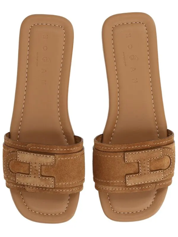 Hogan Flat Sandals - Brown