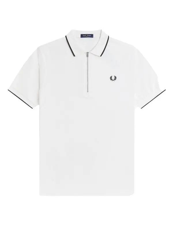 Fred Perry Zip Polo Shirt With Logo Detail