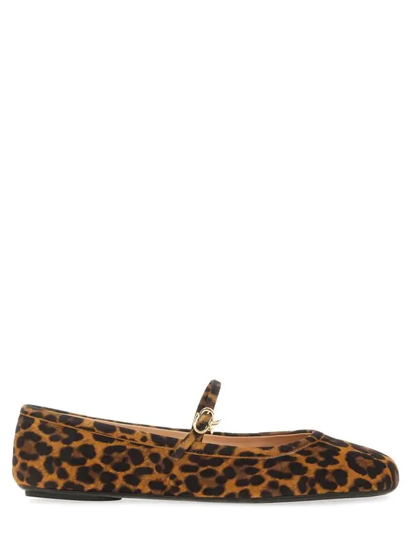 GIANVITO ROSSI Ballerina Carla Leopard Print Mary Jane Flats - Animalier