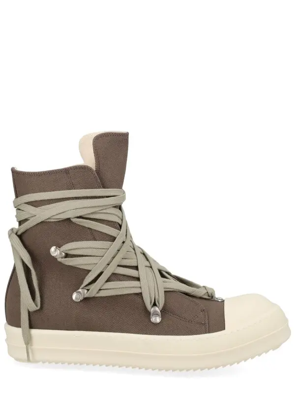 Rick Owens Megalace" High Top Sneakers - Brown