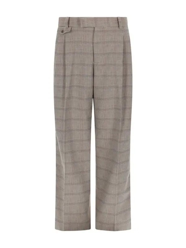 Drole De Monsieur Plaid Relaxed Fit Trousers