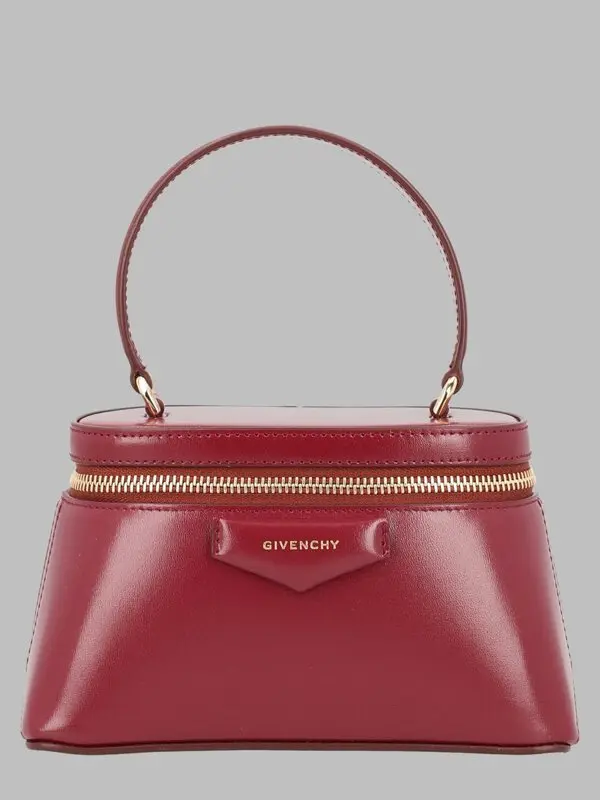 Givenchy Antigona Vanity Case In Box Leather - Bordeaux