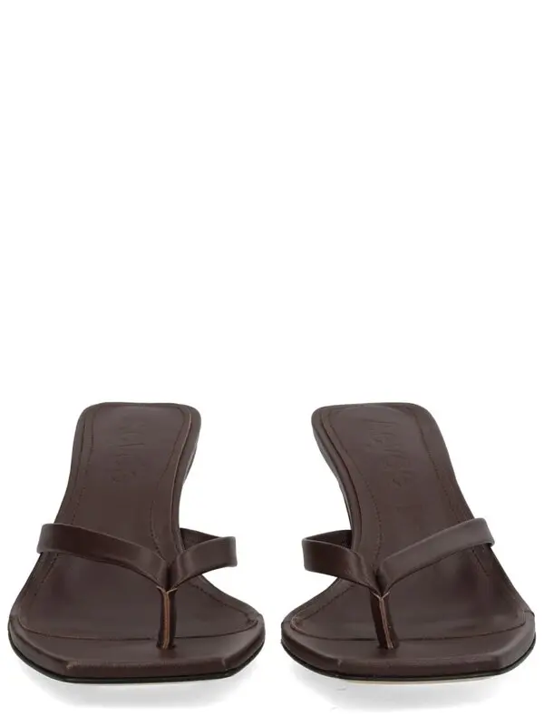 AeydĒ Wilma Heeled Thong Sandals - Brown