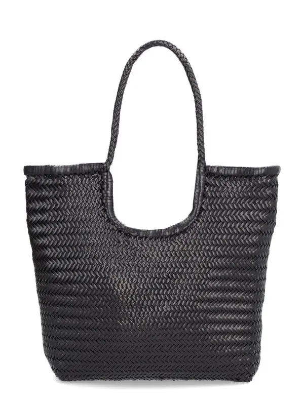 Dragon Diffusion Woven Leather Tote - Black