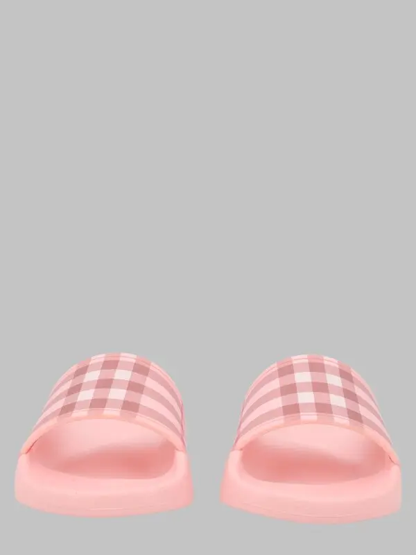 Burberry Slides With Checkered Pattern - Pink