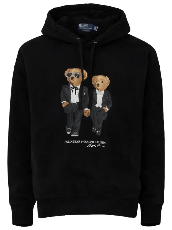 Polo Ralph Lauren Ralph & Ricky Tuxedo Bear" Graphic Hoodie - Black