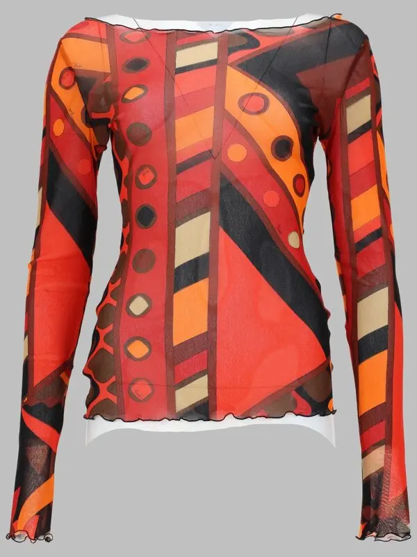 Emilio Pucci Vivara" Tulle Top - Orange