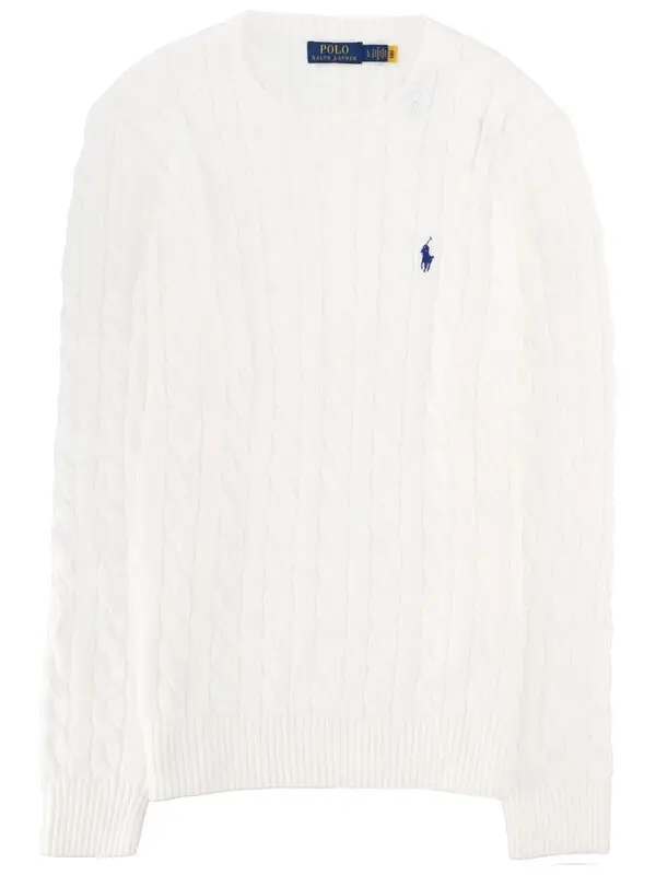 Polo Ralph Lauren Cable Knit Crewneck Sweater - White