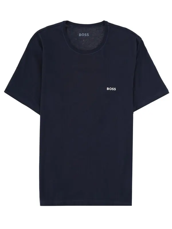 BOSS Logo Detail Cotton T-shirt - Blue