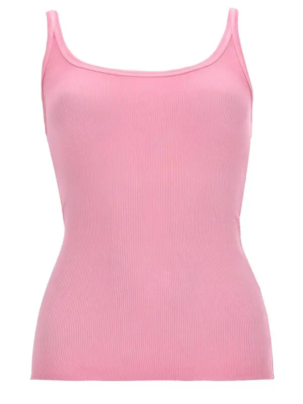 MSGM Ribbed Viscose Tank Top - Pink