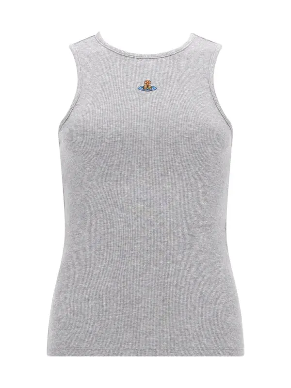 VIVIENNE WESTWOOD Sleeveless Top With Logo - Grey