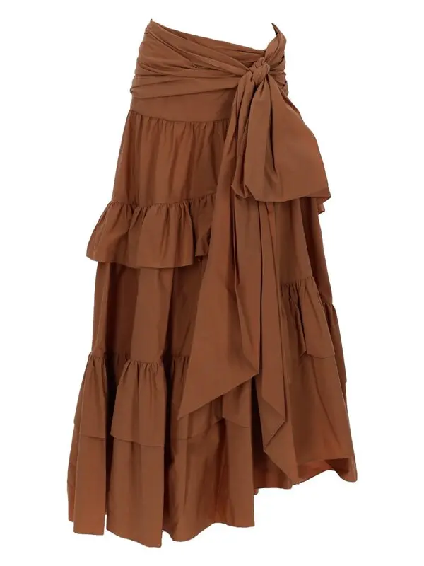 Chloé Long Skirt With Ruffle Detail - Brown