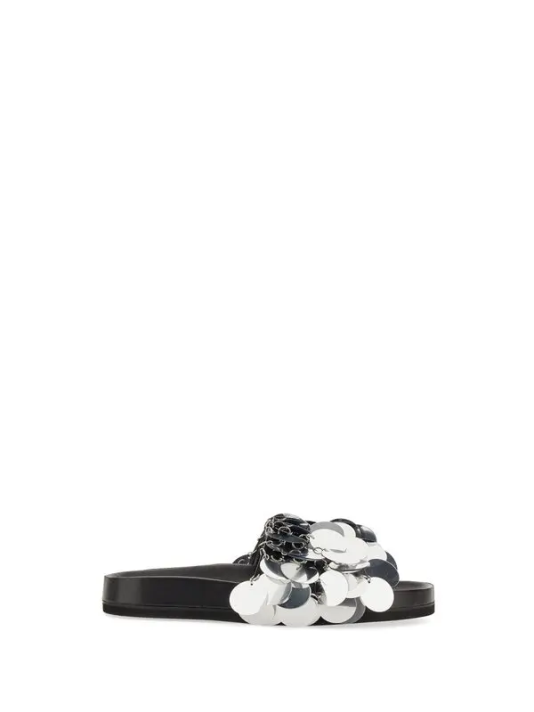 Rabanne Sequined Sandals - Silver