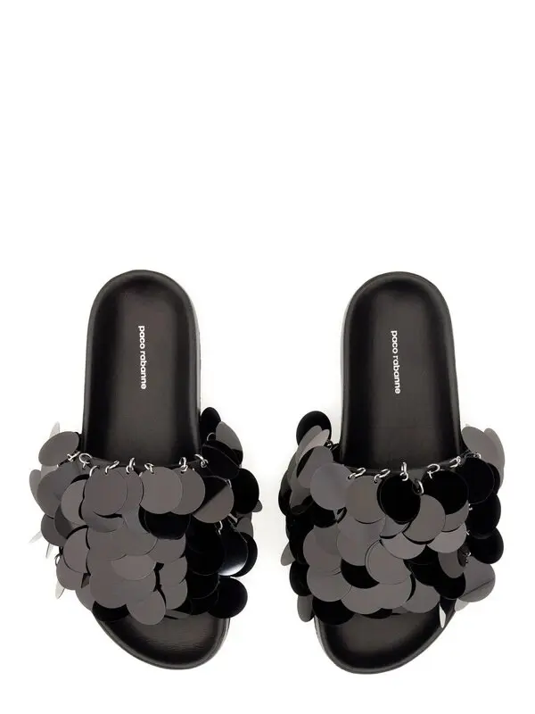 Rabanne Embellished Sparkle Sandals - Black
