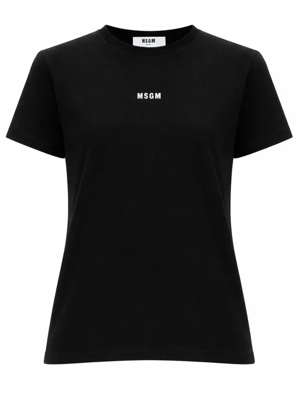 MSGM Cotton T-shirt With Micro Logo - Black